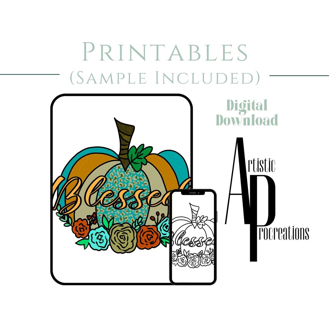 Pre Drawn Outline Canvas DIY Fall Pumpkin/ Instant Download/ DIY Canvas ...