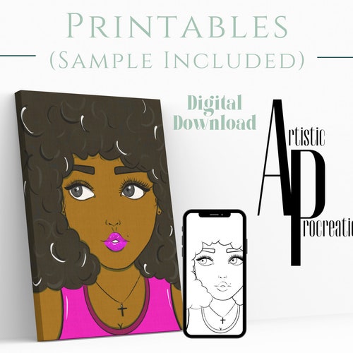 Pre Drawn Outline Canvas DIY / Instant Download/ DIY Canvas/ - Etsy