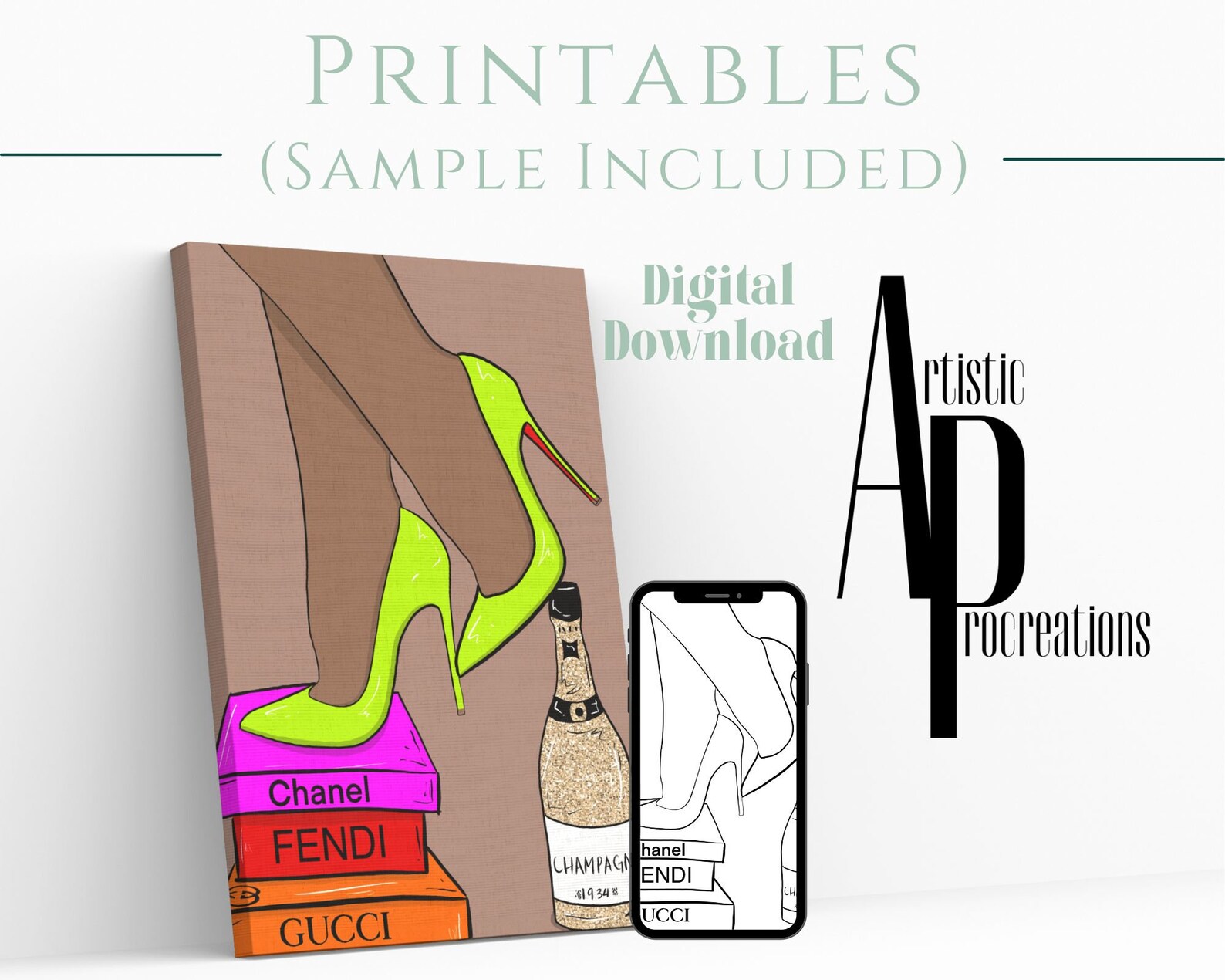 Pre Drawn Outline Canvas DIY Trends/ Instant Download/ DIY - Etsy
