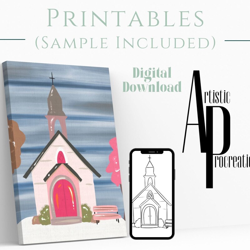 Church Paint Canvas - Etsy