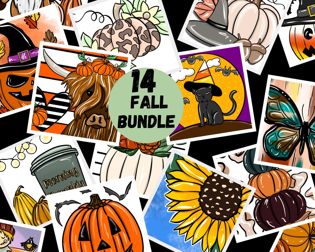 Pre Drawn Outline Canvas DIY Fall Bundle/ Instant Download/ DIY Canvas ...