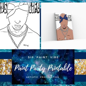 Pre Drawn Outline Canvas DIY Thug Life/ Instant Download/ DIY - Etsy