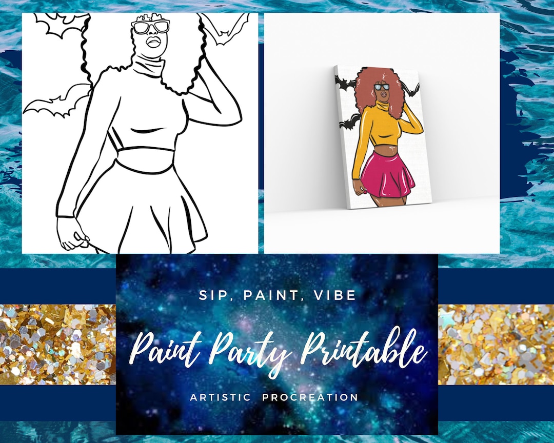 Canvas Printable/ Pre Drawn Outline Canvas Velma 22/ DIY Canvas/ Party ...