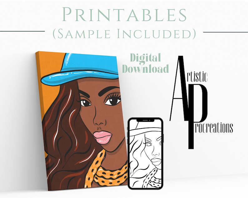 Canvas Printable/ Pre Drawn Outline Canvas DIY / DIY Canvas/ - Etsy