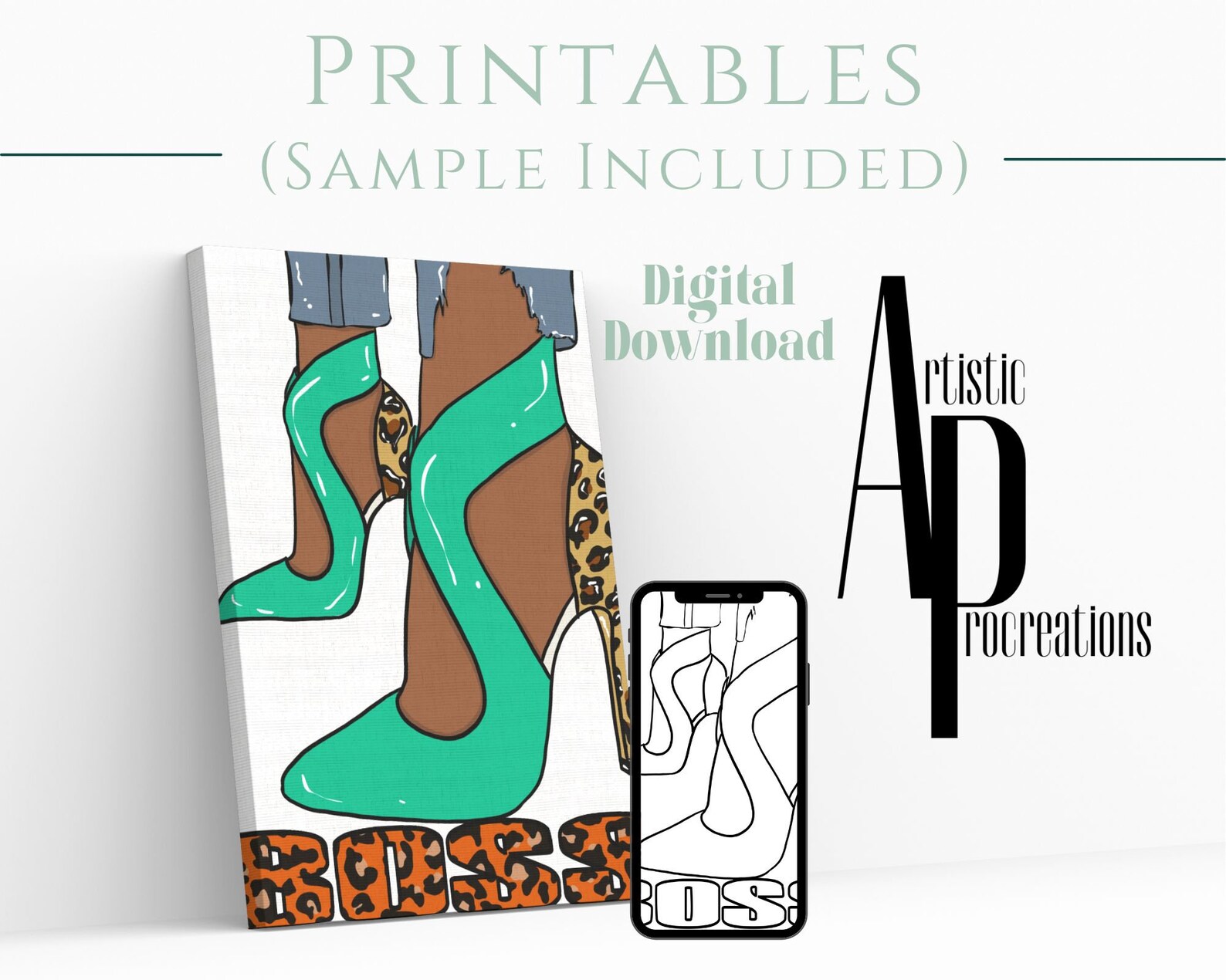 Pre Drawn Outline Canvas DIY Boss/ Instant Download/ DIY - Etsy