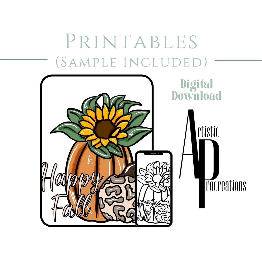 Canvas Printable/ Pre Drawn Outline Canvas Hello Fall 22/ DIY Canvas ...