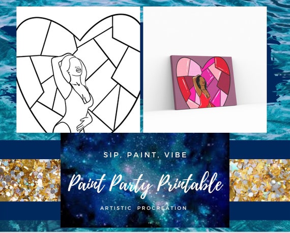 Pre Drawn Outline Canvas DIY Pieces / Instant Download/ DIY | Etsy