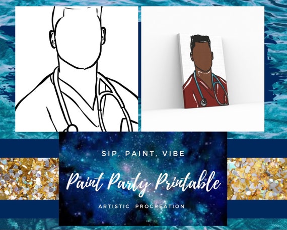 Pre Drawn Outline Canvas DIY Lance/ Instant Download/ DIY | Etsy