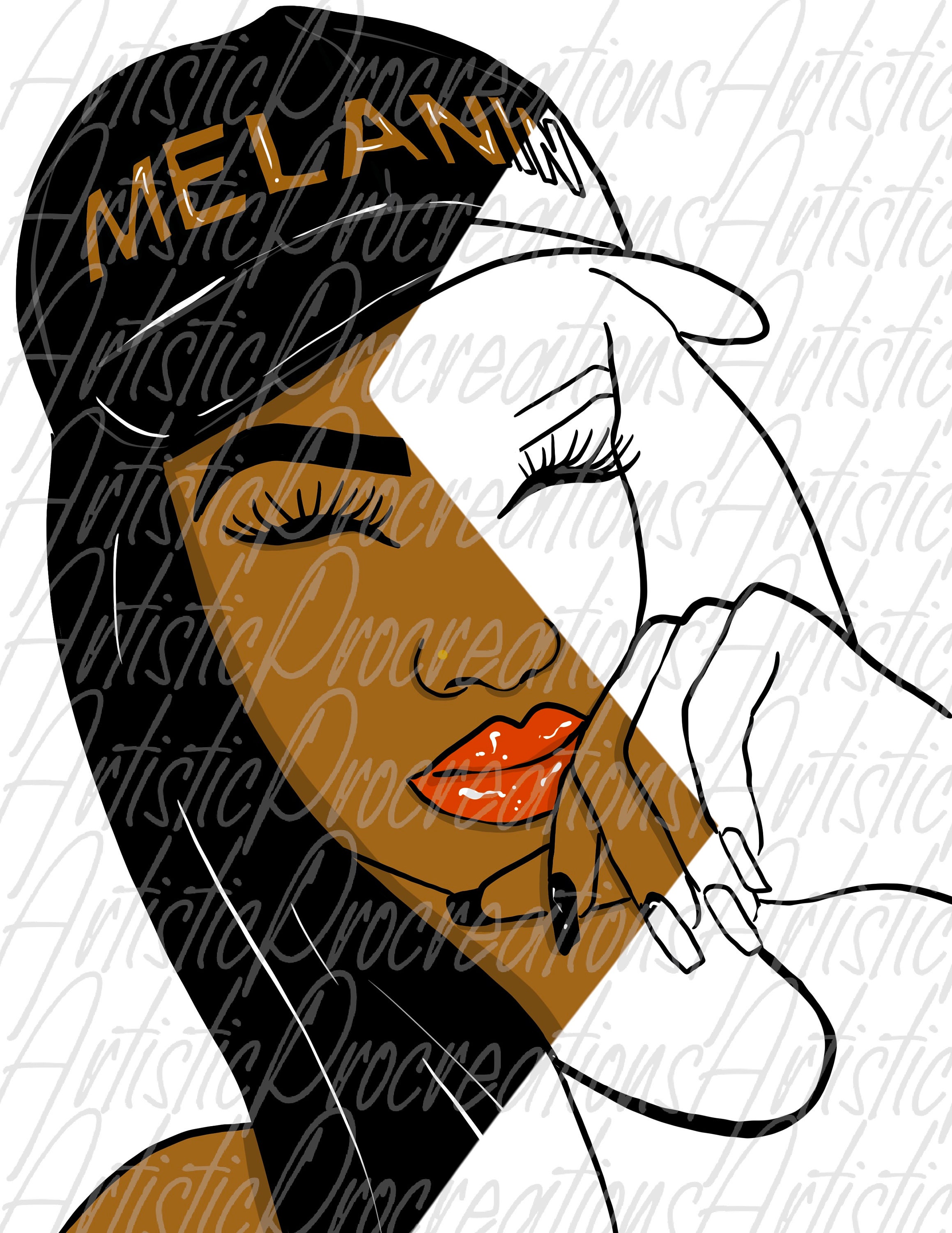 Pre Drawn Outline Canvas DIY Melanin/ Instant Download/ DIY - Etsy
