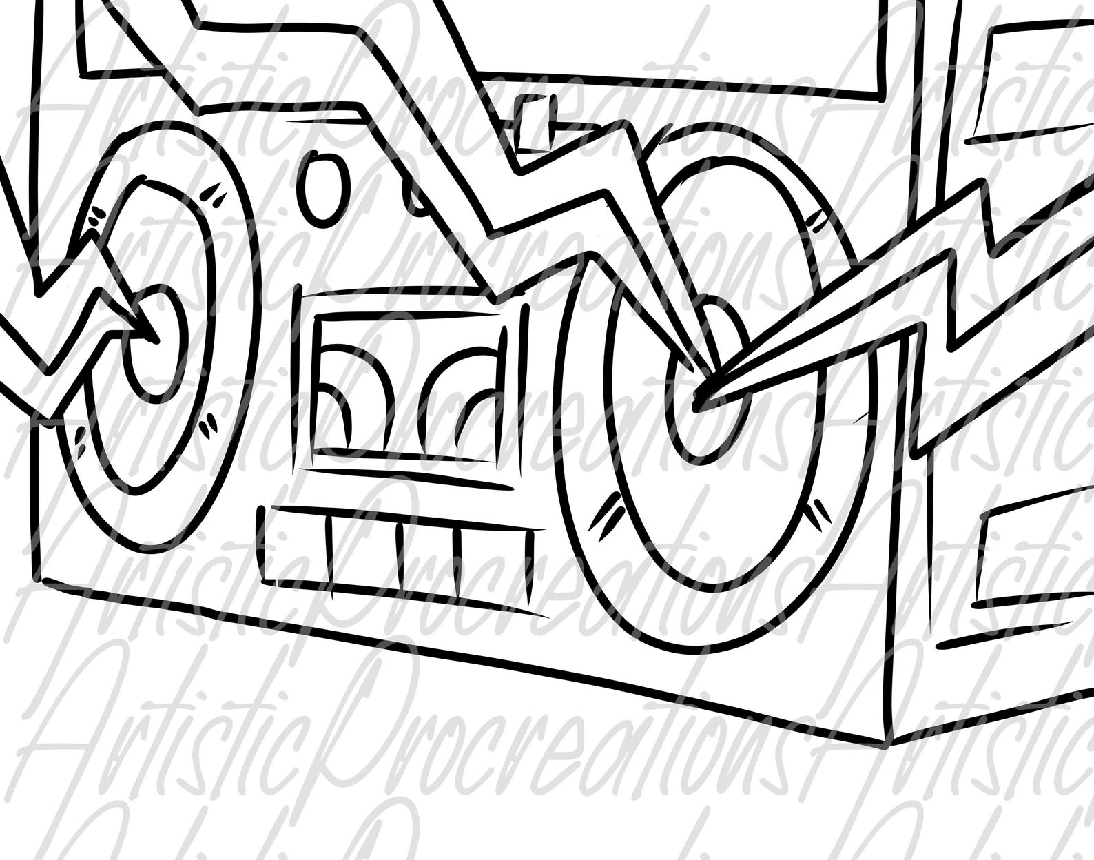 Pre Drawn Outline Canvas DIY Boombox/ Instant Download/ DIY | Etsy
