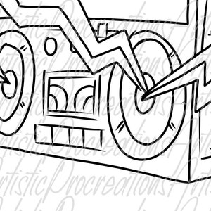 Pre Drawn Outline Canvas DIY Boombox/ Instant Download/ DIY | Etsy