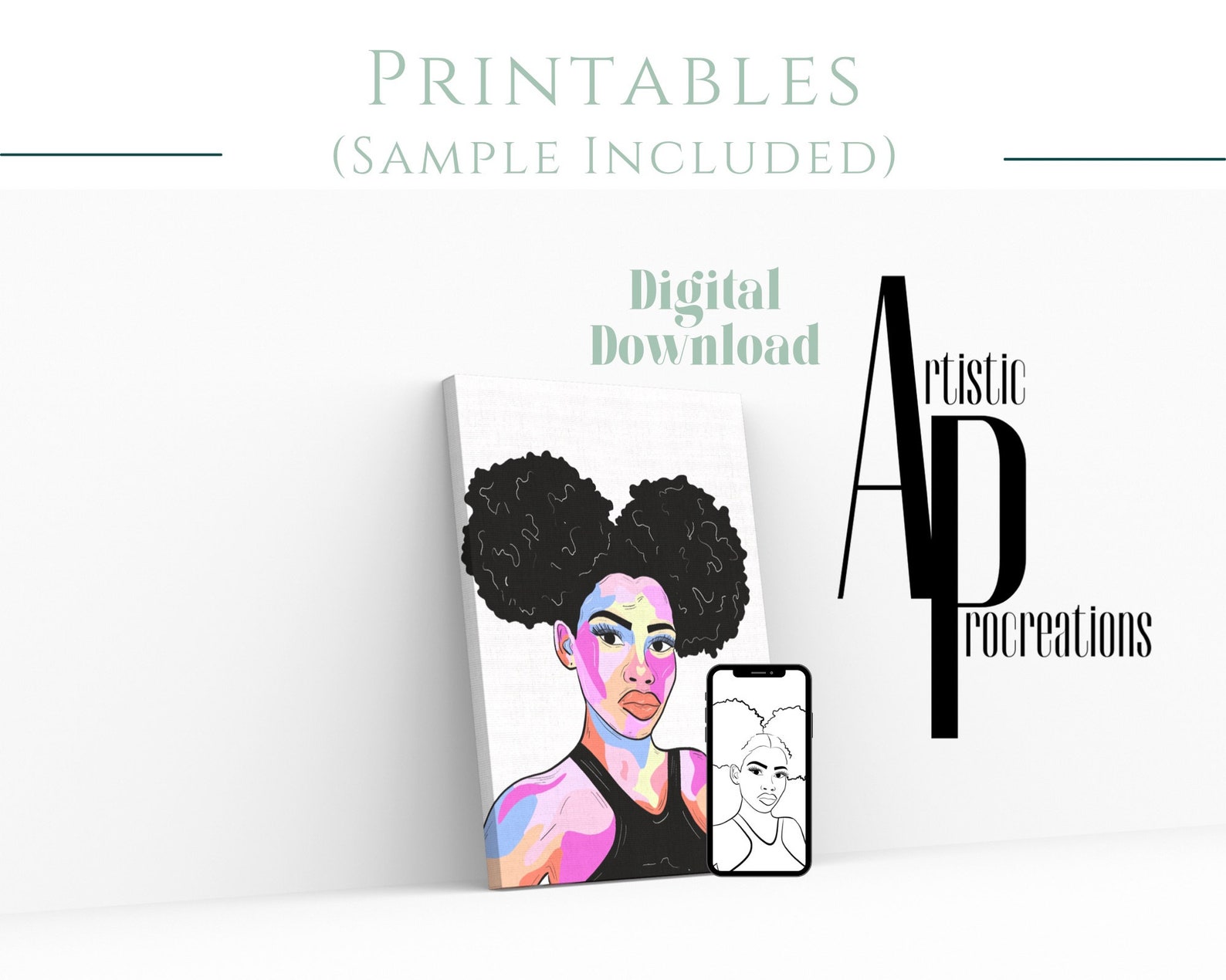Pre Drawn Outline Canvas DIY Puffs/ Instant Download/ DIY Canvas/ Party ...