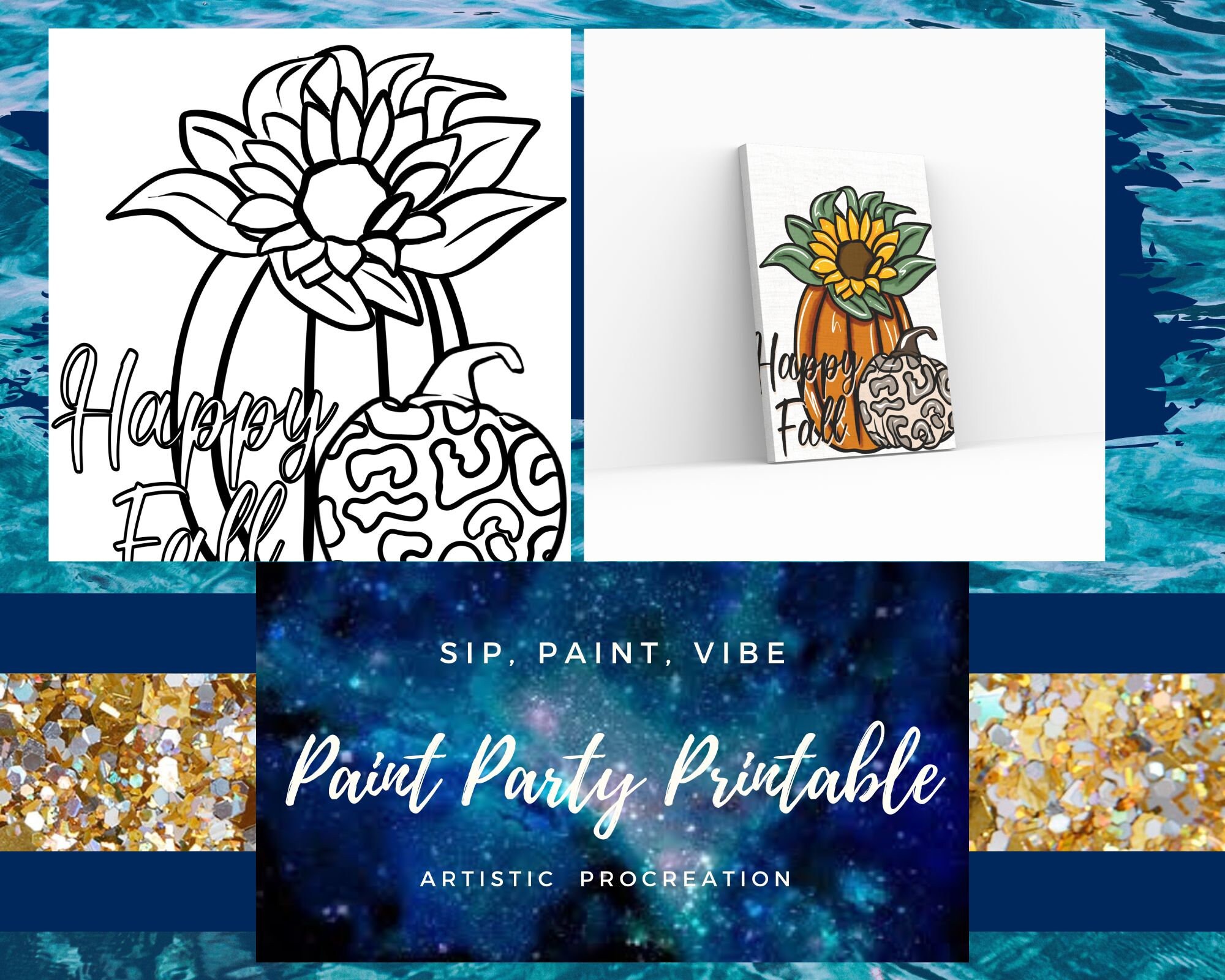 Canvas Printable/ Pre Drawn Outline Canvas Hello Fall 22/ DIY - Etsy