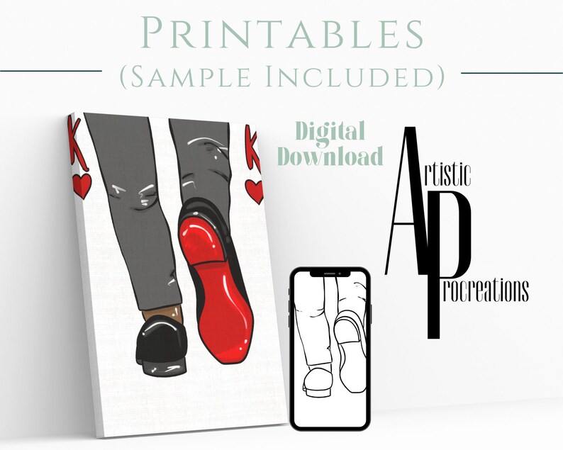 Canvas Printable/ Pre Drawn Outline Canvas King of Red Bottoms - Etsy