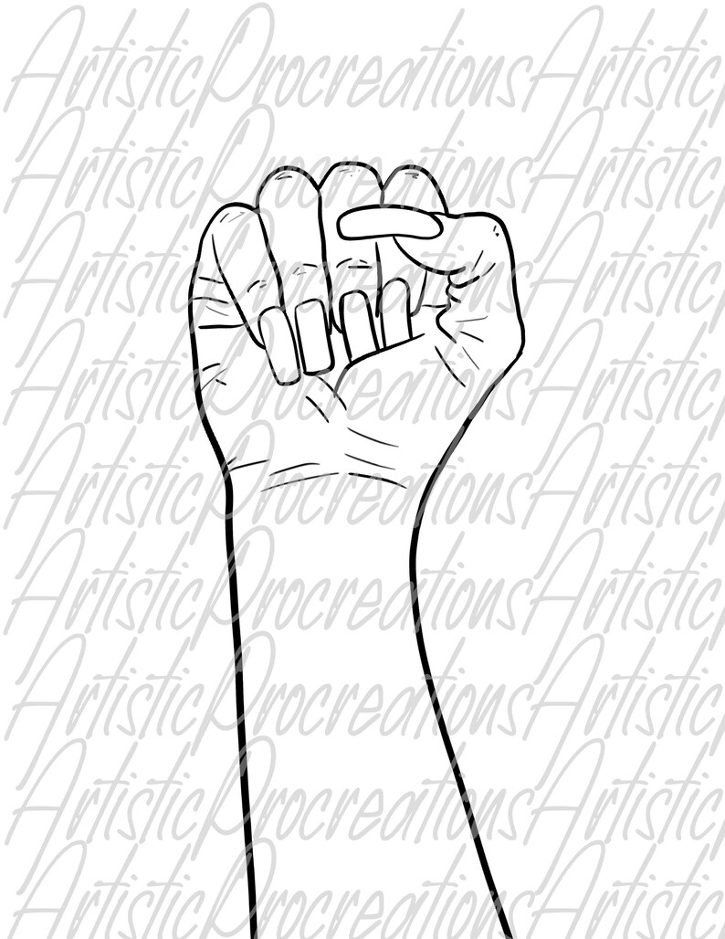 Pre Drawn Outline Canvas DIY Power/ Instant Download/ DIY - Etsy