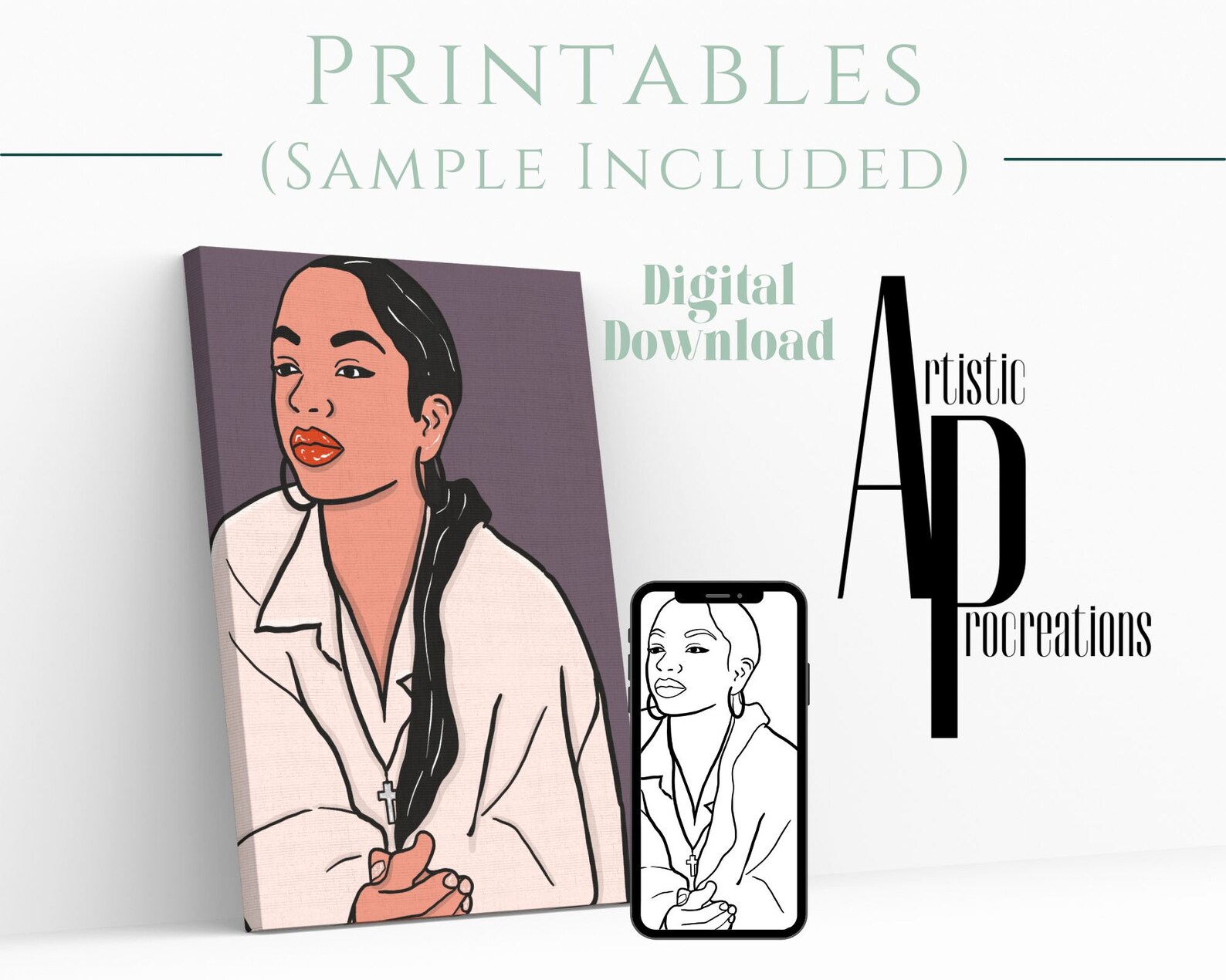 Pre Drawn Outline Canvas DIY Sade/ Instant Download/ DIY Canvas/ Party ...