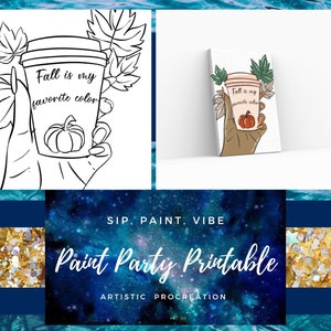 Canvas Printable/ Pre Drawn Outline Canvas Scented Fall 22/ DIY Canvas ...