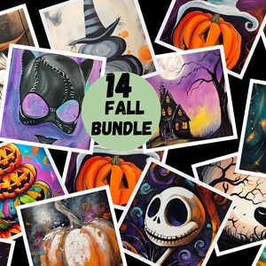 Pre Drawn Outline Canvas DIY Fall Painted Bundle/ Instant Download/ DIY ...