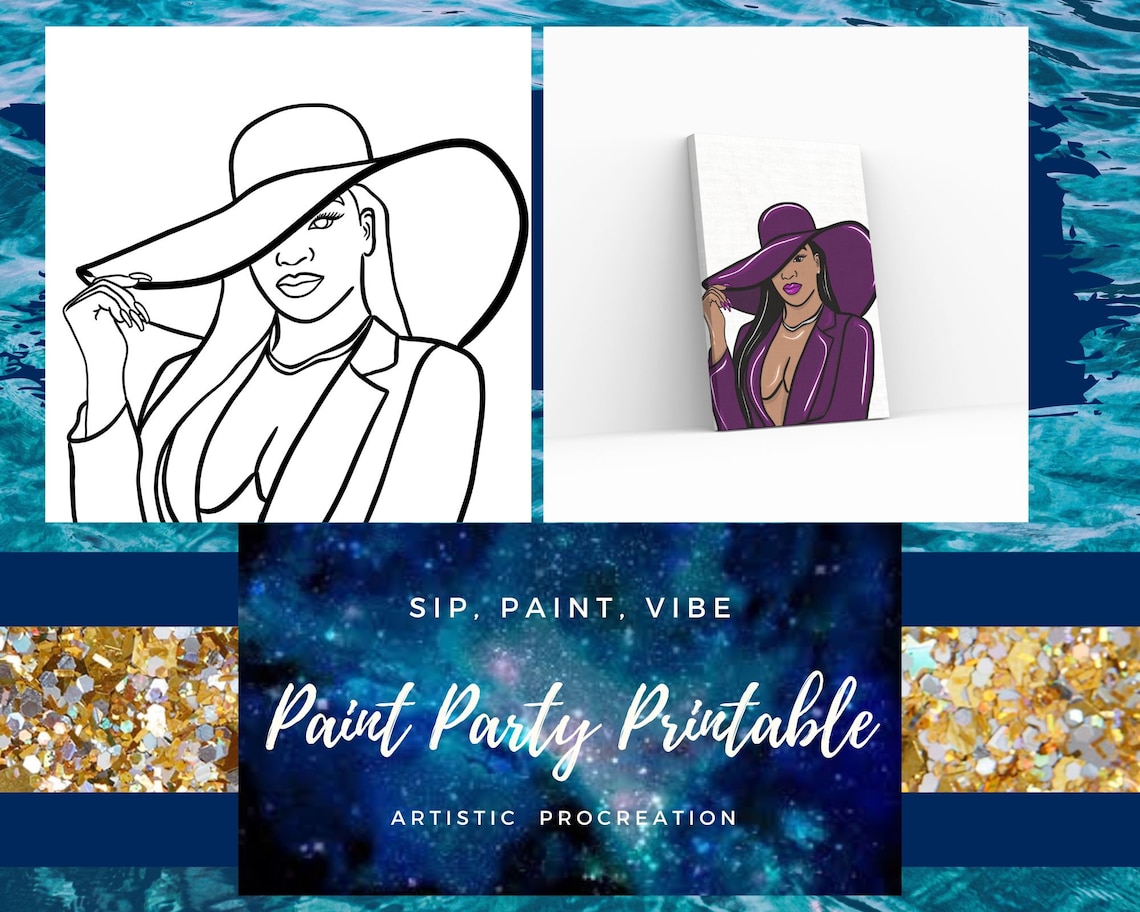 Canvas Printable/ Pre Drawn Outline Canvas Classy 22/ DIY - Etsy