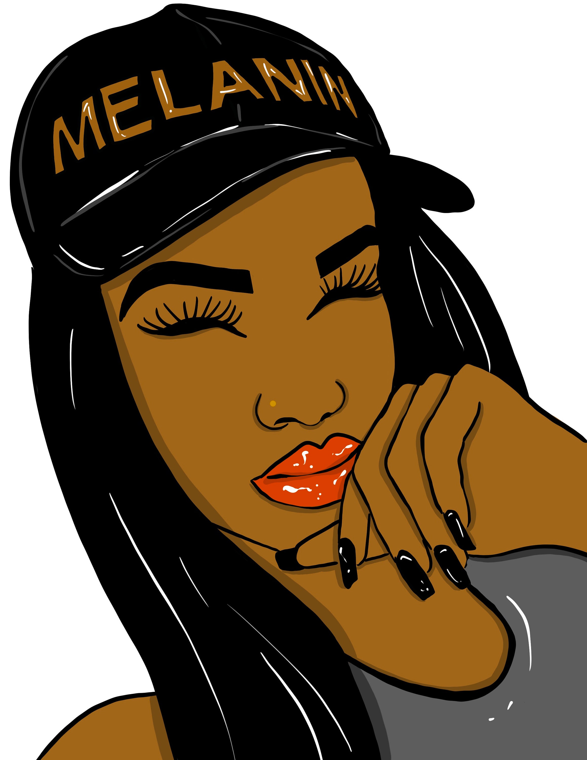 Pre Drawn Outline Canvas DIY Melanin/ Instant Download/ DIY - Etsy