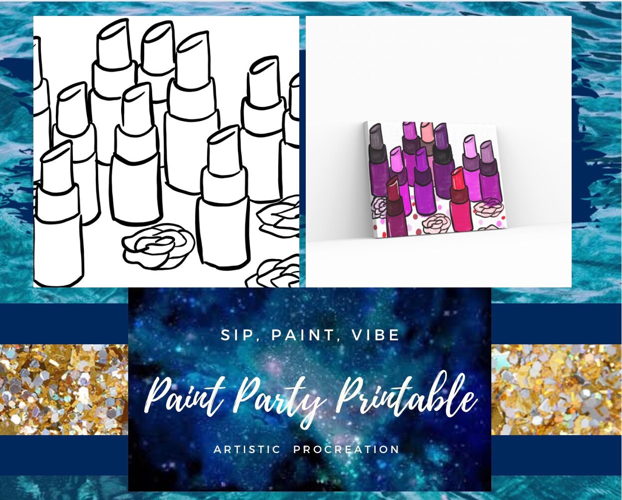 Pre Drawn Outline Canvas DIY Colors/ Instant Download/ DIY - Etsy