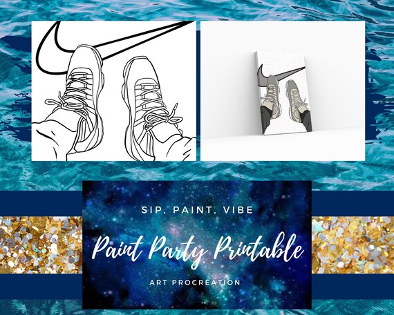 Pre Drawn Outline Canvas DIY Cool Gray/ Instant Download/ DIY - Etsy