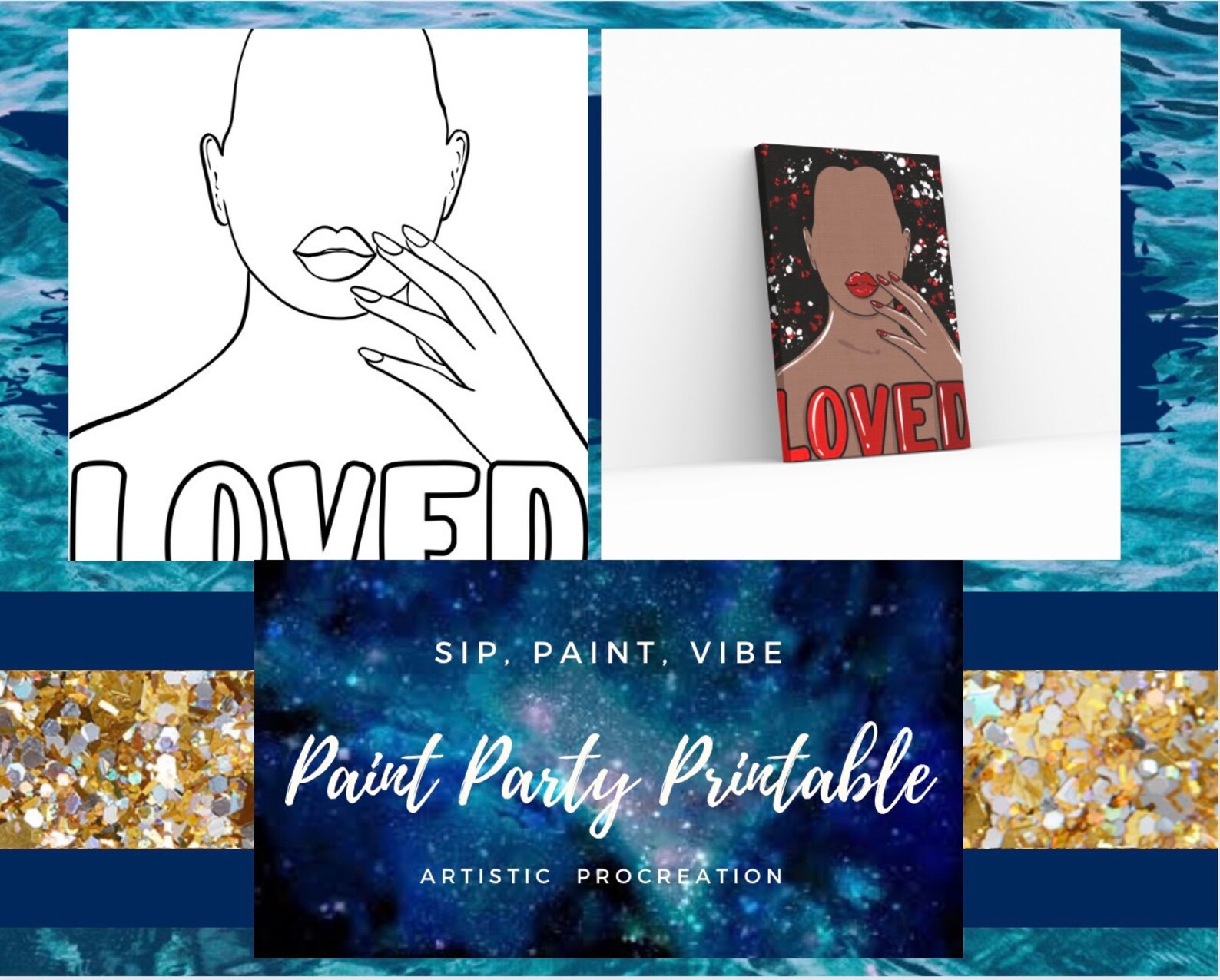 Canvas Printable/ Pre Drawn Outline Canvas Loved/ DIY Canvas/ - Etsy