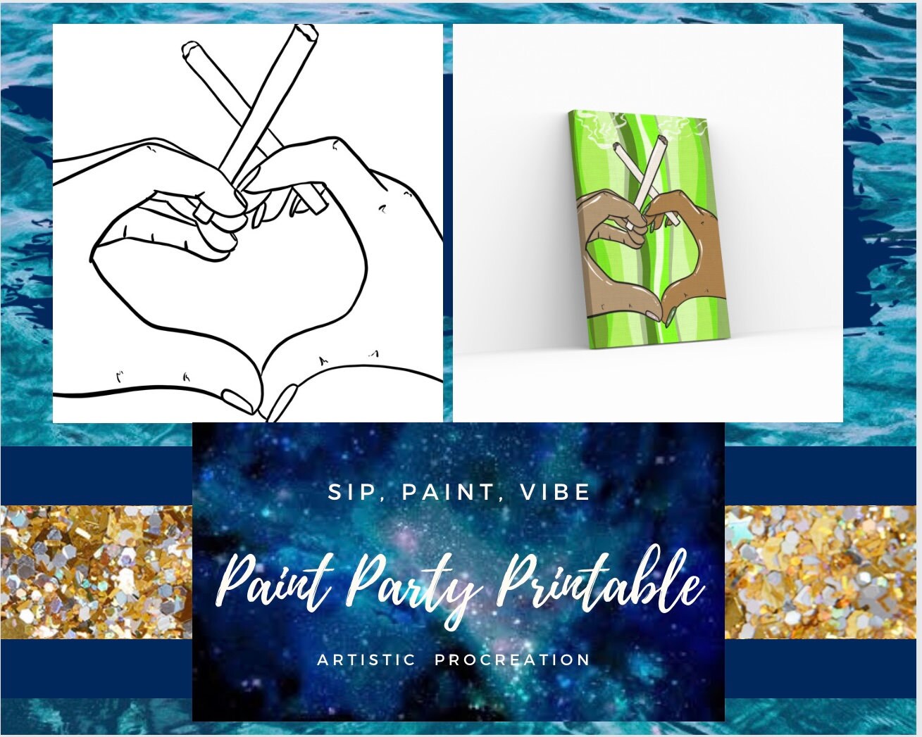 Canvas Printable/ Pre Drawn Outline Canvas Together Love / DIY - Etsy