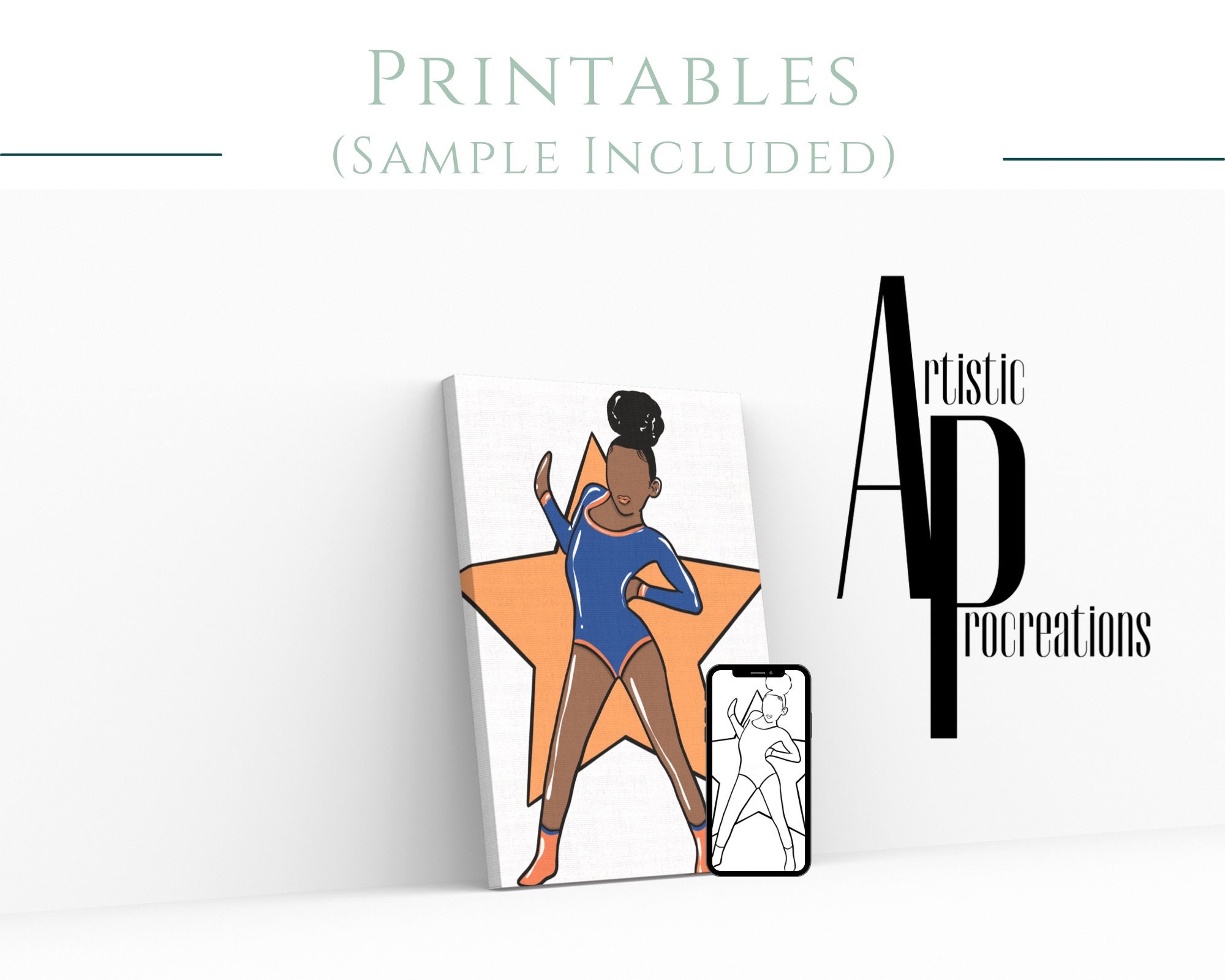 Canvas Printable/ Pre Drawn Outline Canvas Dancing Star 22/ - Etsy