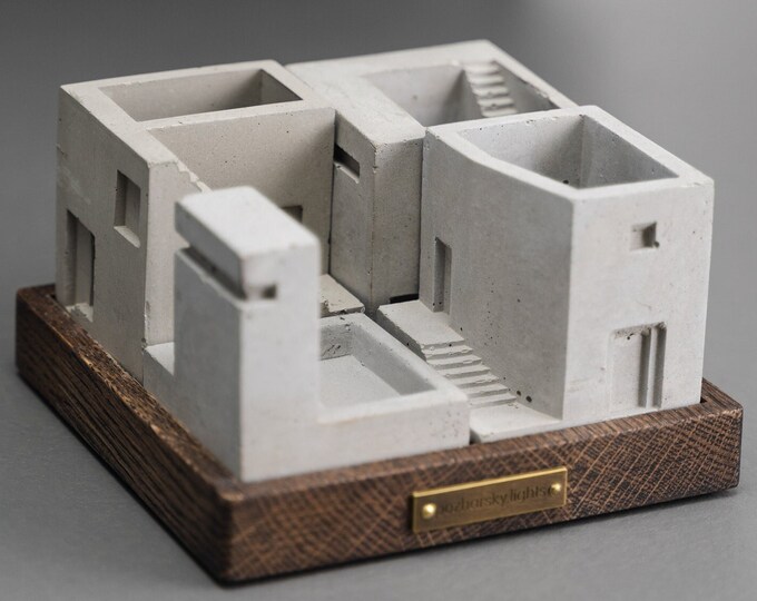 Concrete Building, Concrete Home Decor, Miniature House, Architectural ...