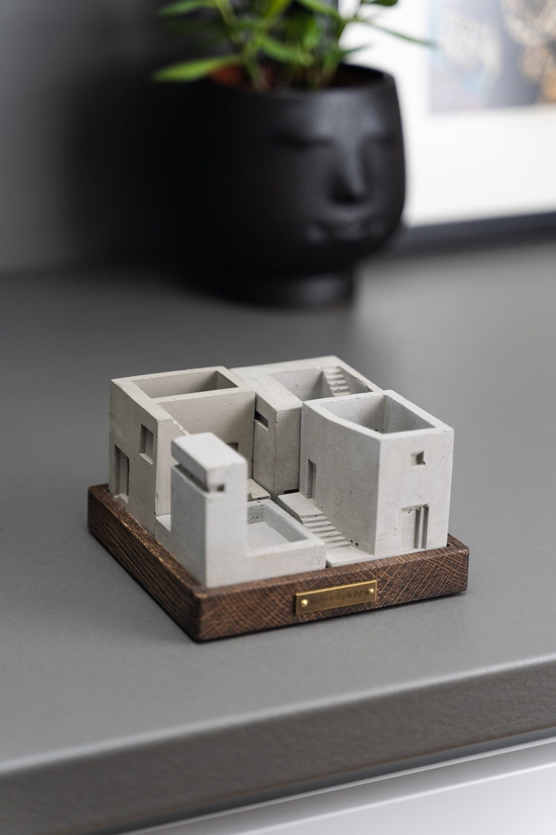Concrete Building, Concrete Home Decor, Miniature House, Architectural ...