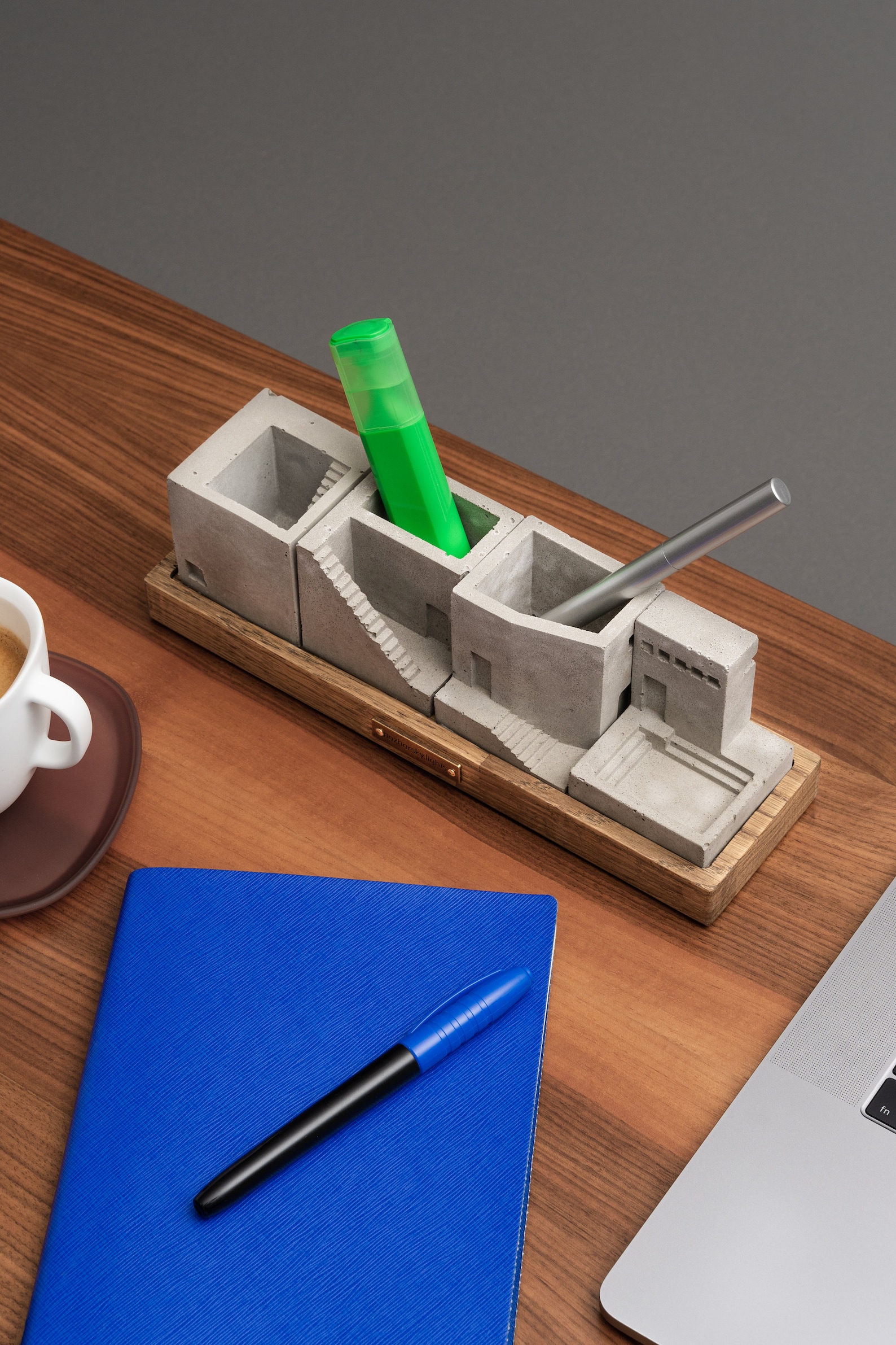 Miniature Concrete Building Model, Workplace Organizer, Modern Desk ...