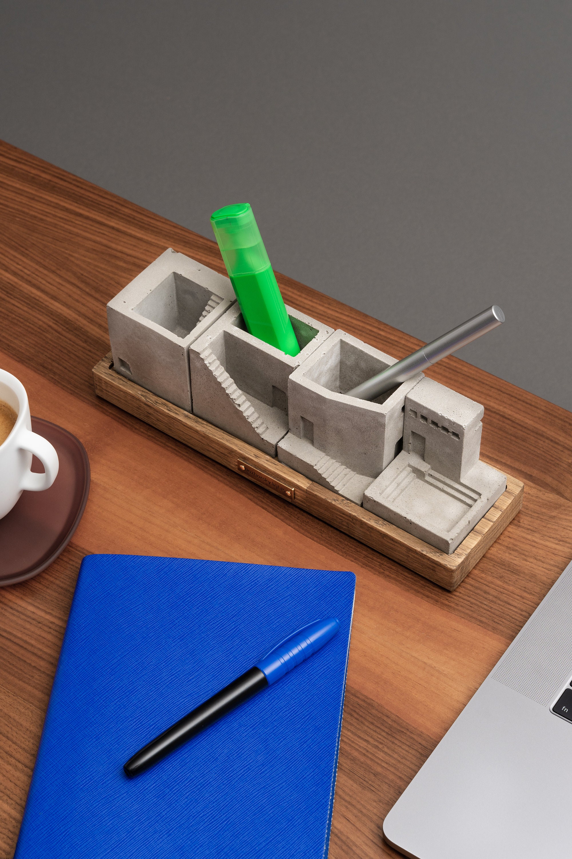 Miniature Concrete Building Model, Workplace Organizer, Modern Desk ...