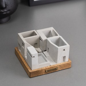 Concrete House Desk Tidy, Office and Home Desk Decor, Small Desk ...