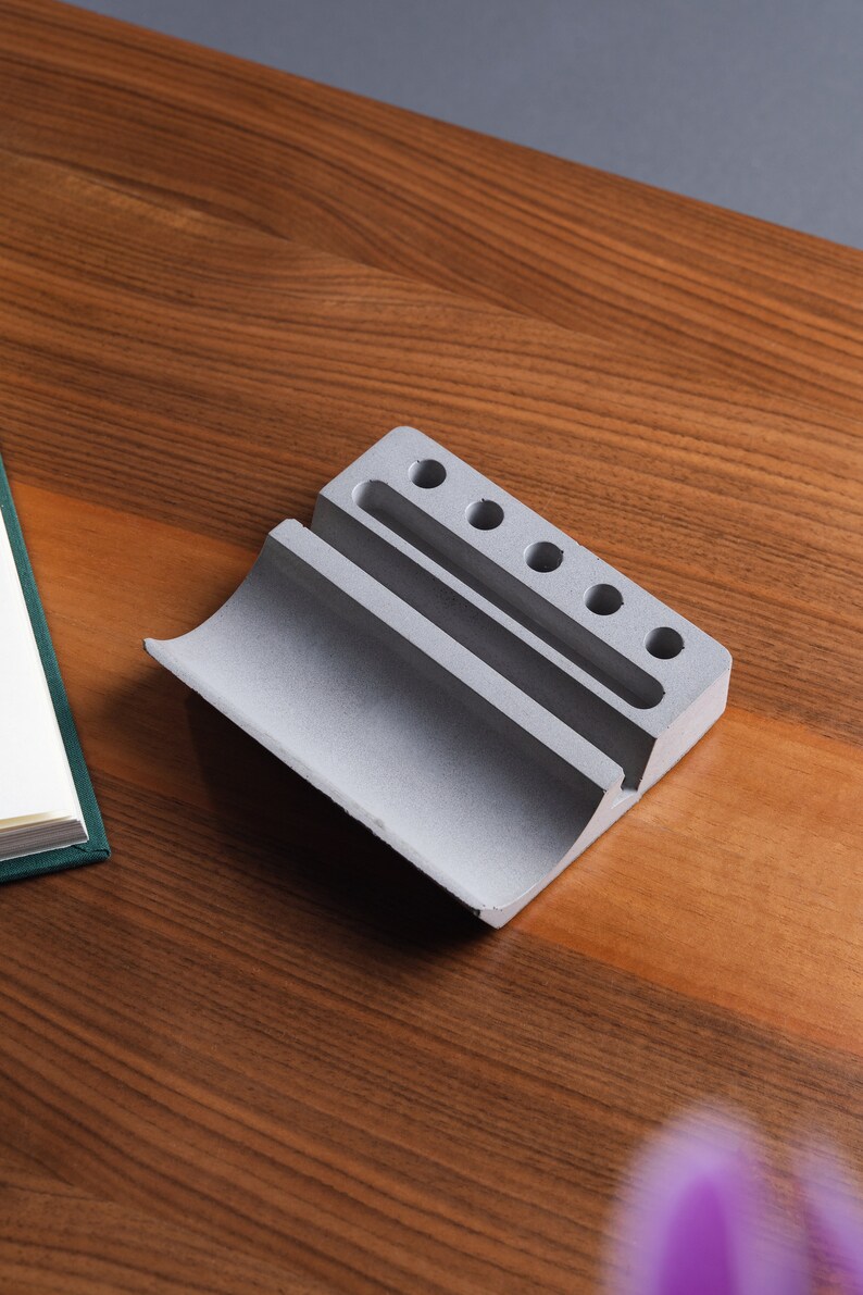 Concrete Pen and Ruler Holder, Desk Organizer, Workspace Organizer ...