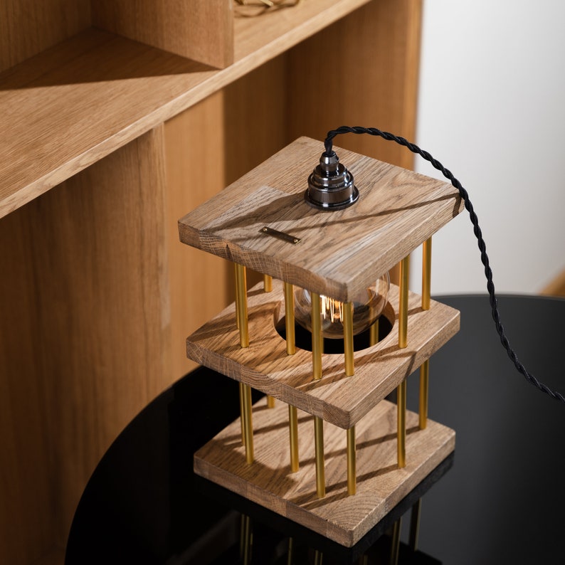 Natural Wood Lamp, Wooden Lamp Handmade, Modern Wood Lamp, Wooden ...