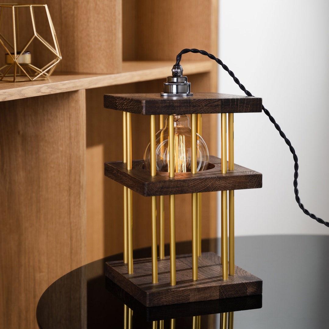 Unique Table Lamp, Unique Table Lamp for Living Room, Unique Wood Table ...