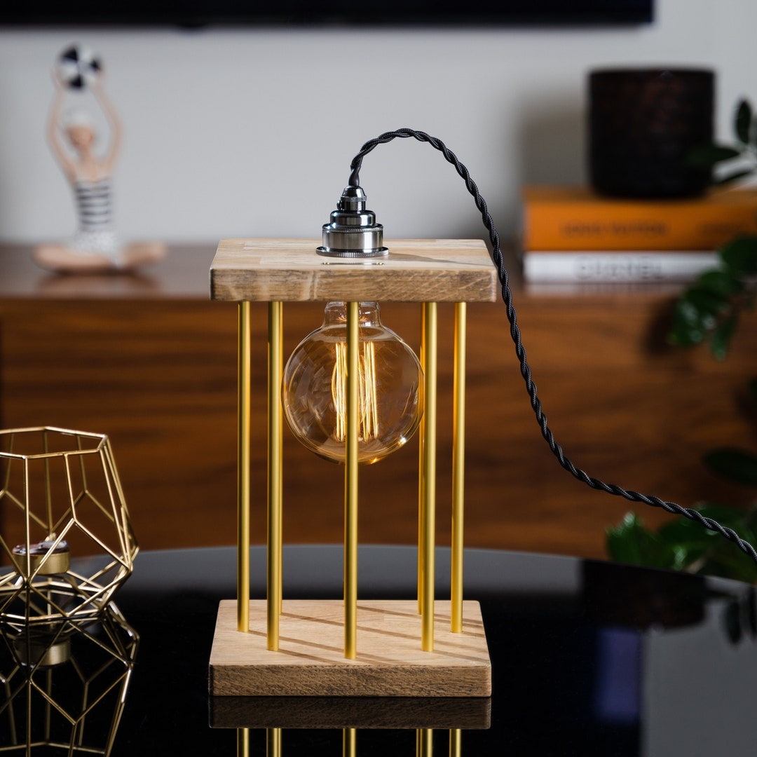 Gold Table Lamp, Gold Side Table Lamp, Gold Modern Table Lamp, Small ...