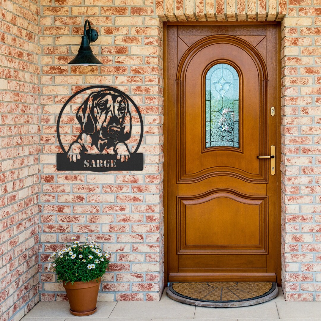 Personalized Peeking Bloodhound Metal Wall Art/custom Metal Dog Sign ...