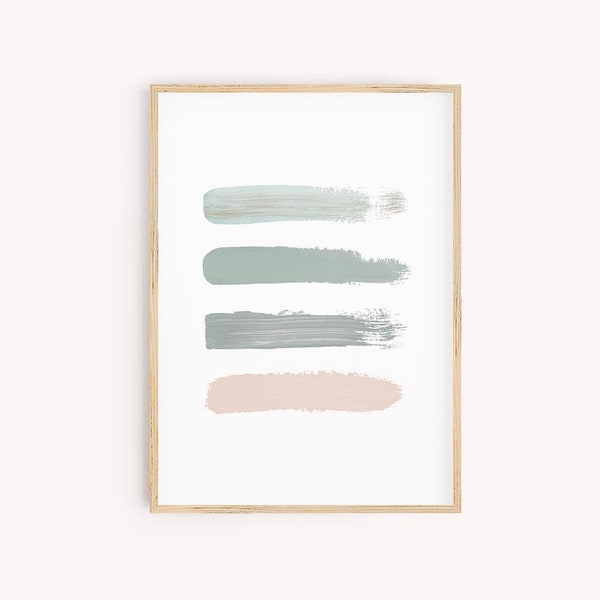 Green Brushstroke Abstract Art - Etsy