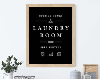 Laundry Guide to Care Label Symbols Print Laundry Room Wall - Etsy