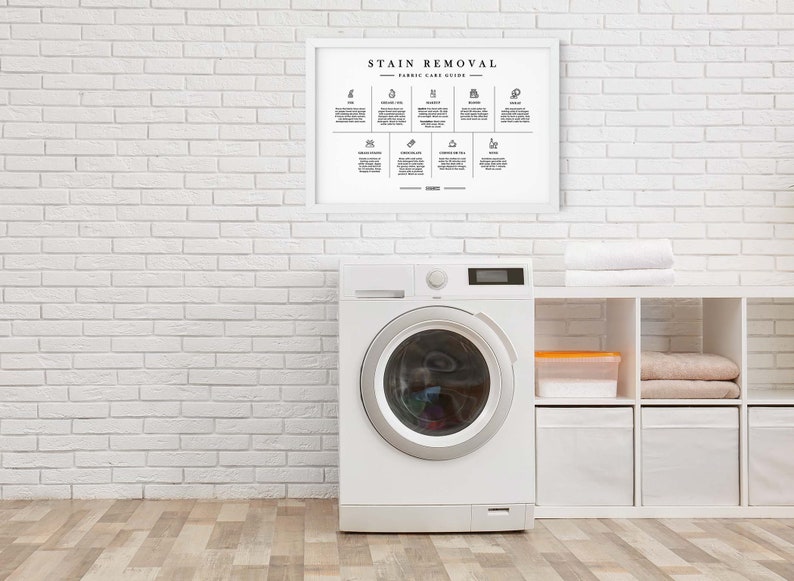 Laundry Sign Laundry Stain Removal Guide Laundry Room Art | Etsy