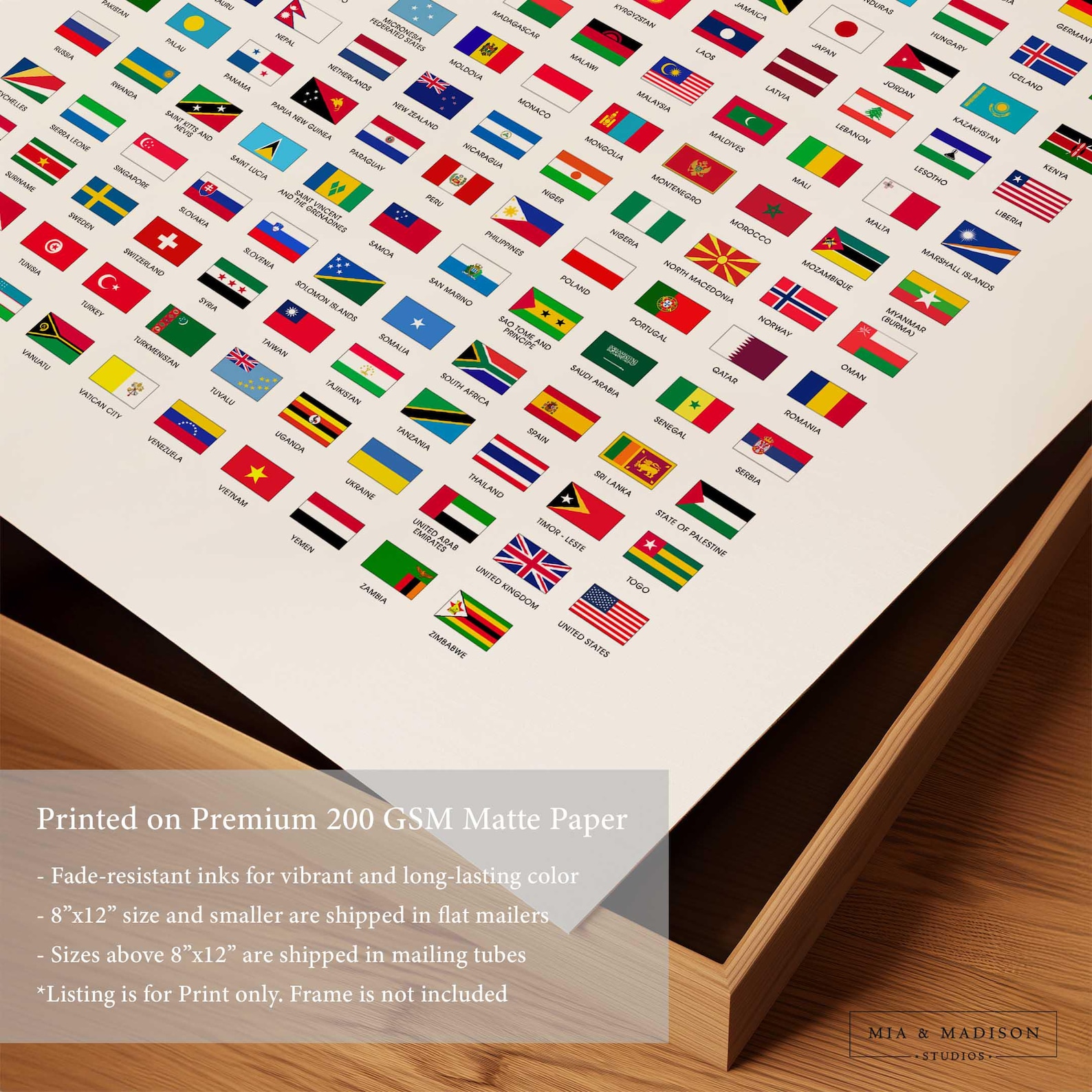 Flags of the World Print, World Flags Poster, Country Flags Chart ...
