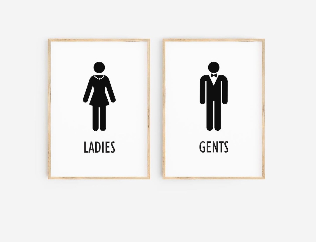 Ladies and Gents Restroom Sign | Bathroom Art | Bathroom Decor | Duo ...
