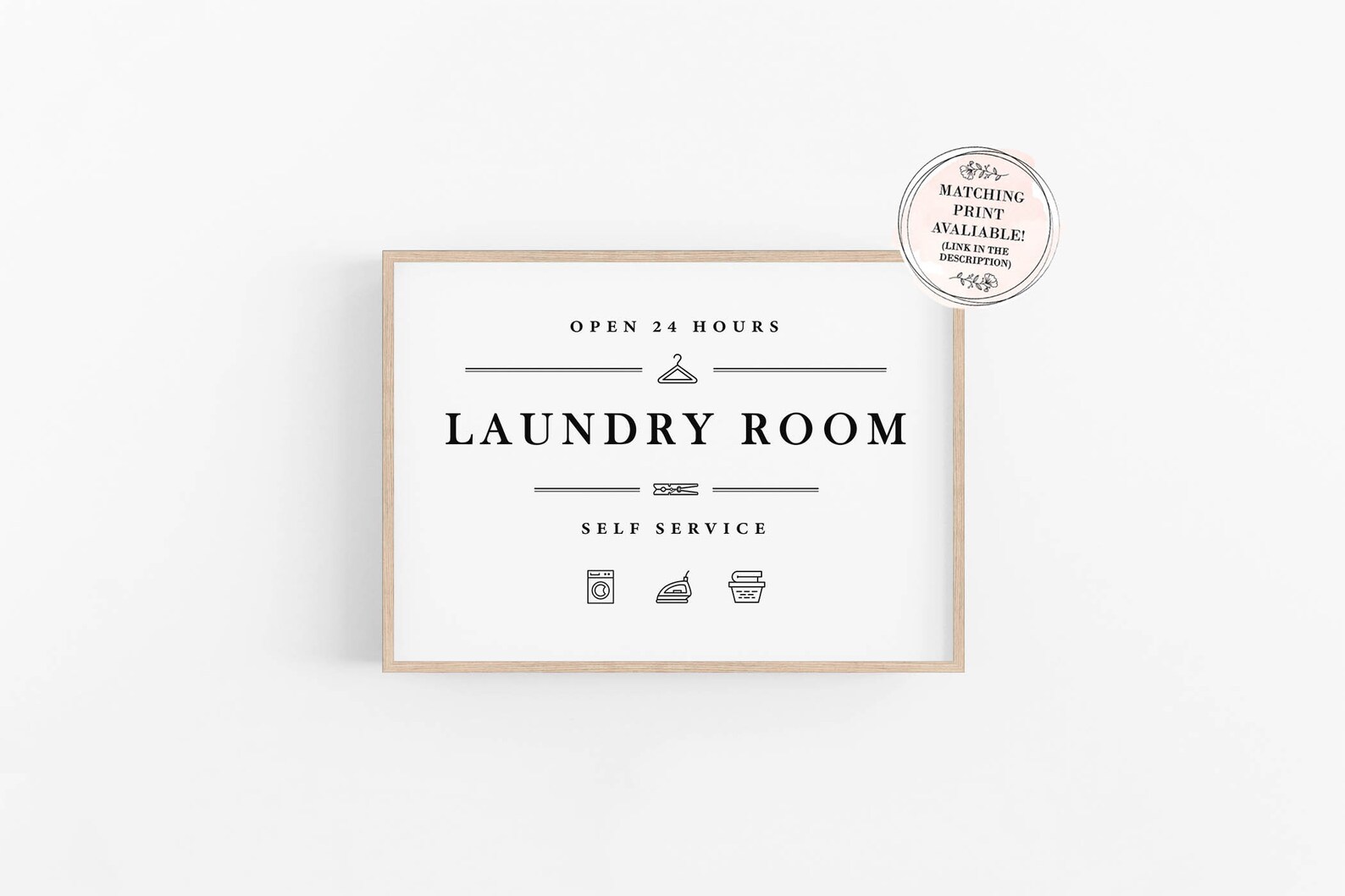 Laundry Sign Print Laundry Room Symbols Landscape Laundry - Etsy