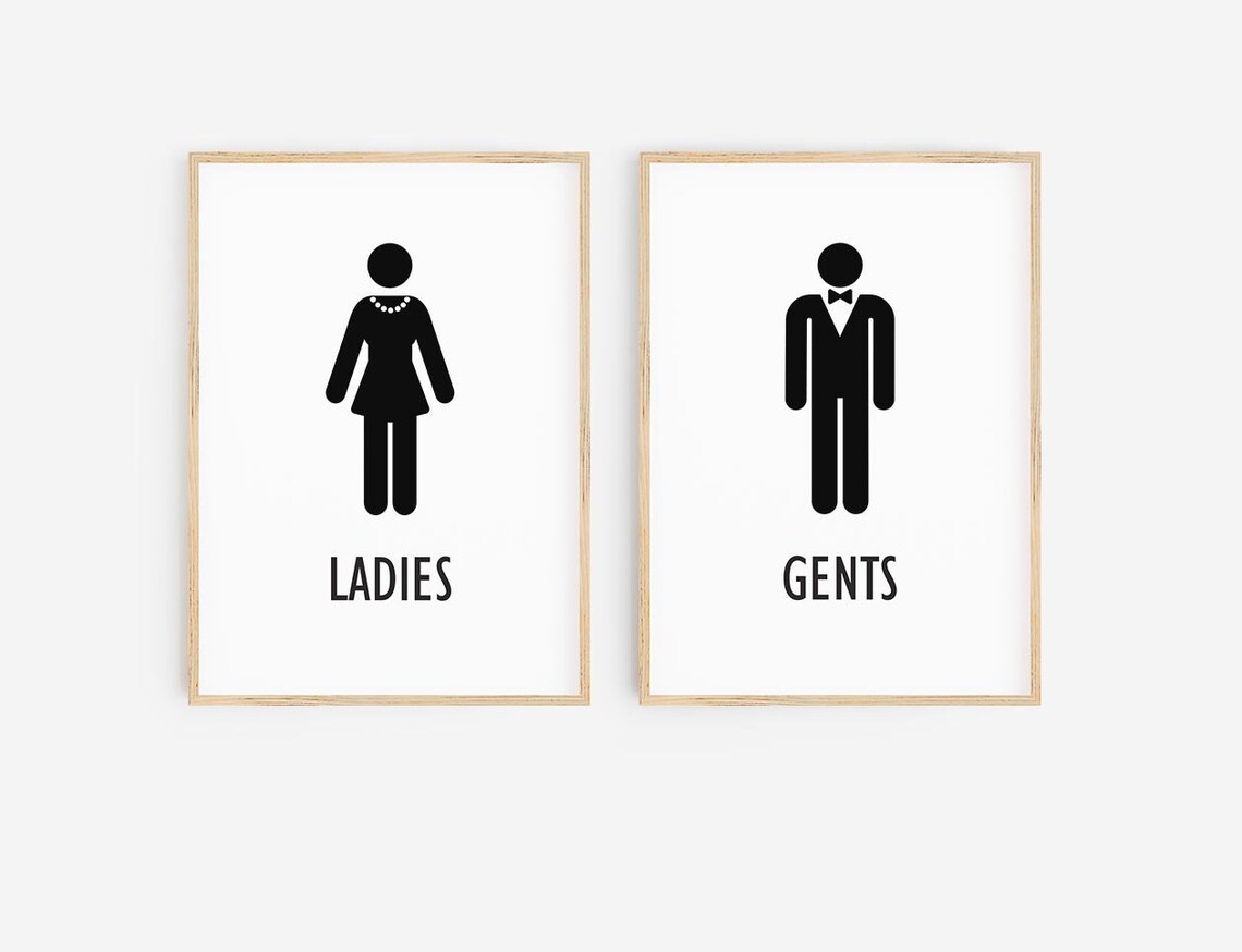 Ladies and Gents Restroom Sign Bathroom Art Bathroom Decor - Etsy