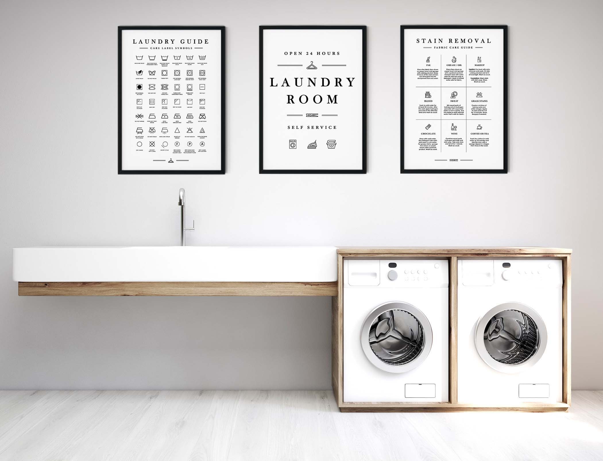 Laundry Room Sign 3pc Print Set Laundry Printable Laundry - Etsy