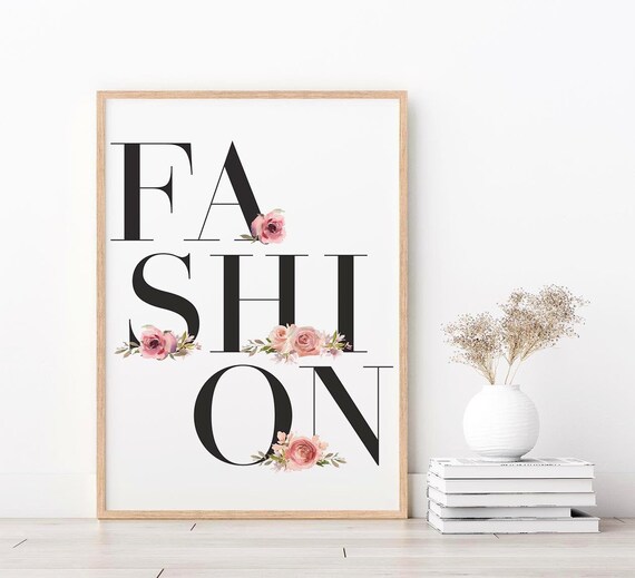 Fashion Sign Fashion Wall Art Blush Pink Flower Luxury - Etsy