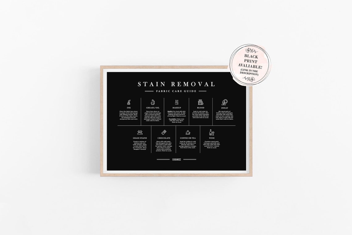 Laundry Sign, Laundry Stain Removal Guide, Laundry Room Art, Laundry ...