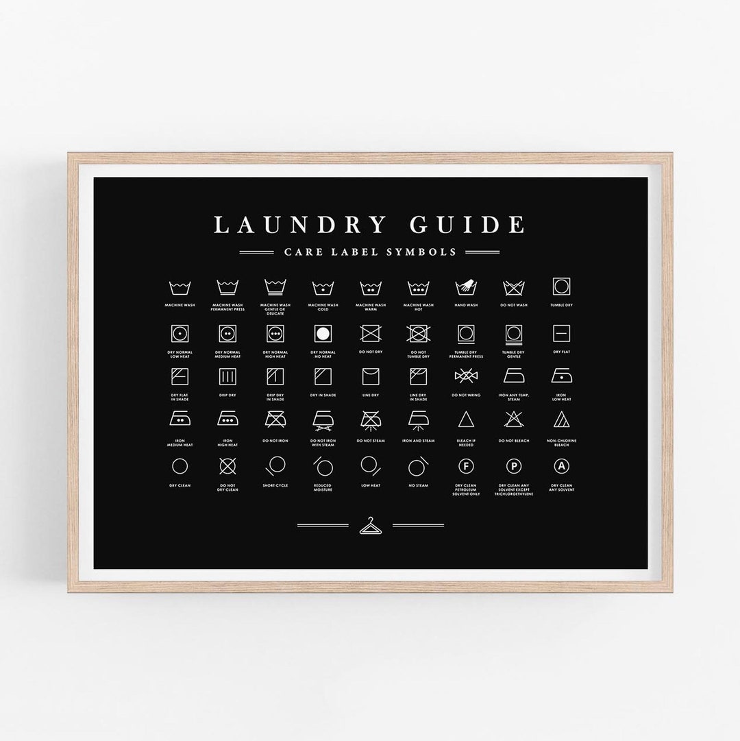 Black Laundry Sign Print, Laundry Room Wall Decor Art, Laundry Care ...